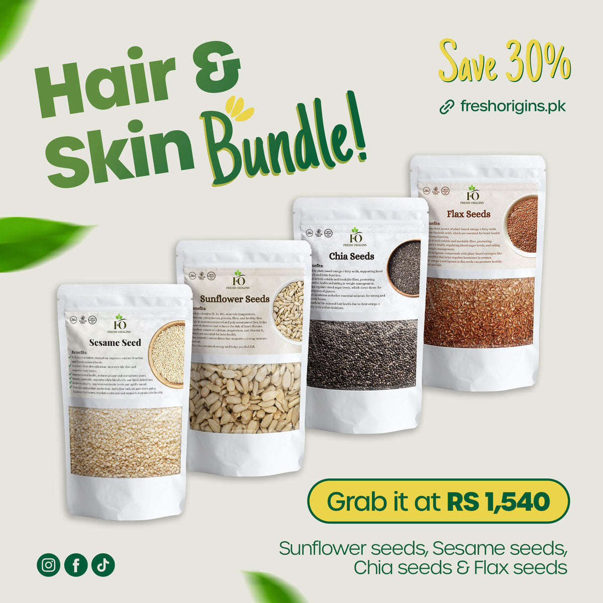 Hair & Skin Seed Bundle – For Radiant Skin & Strong, Healthy Hair ...