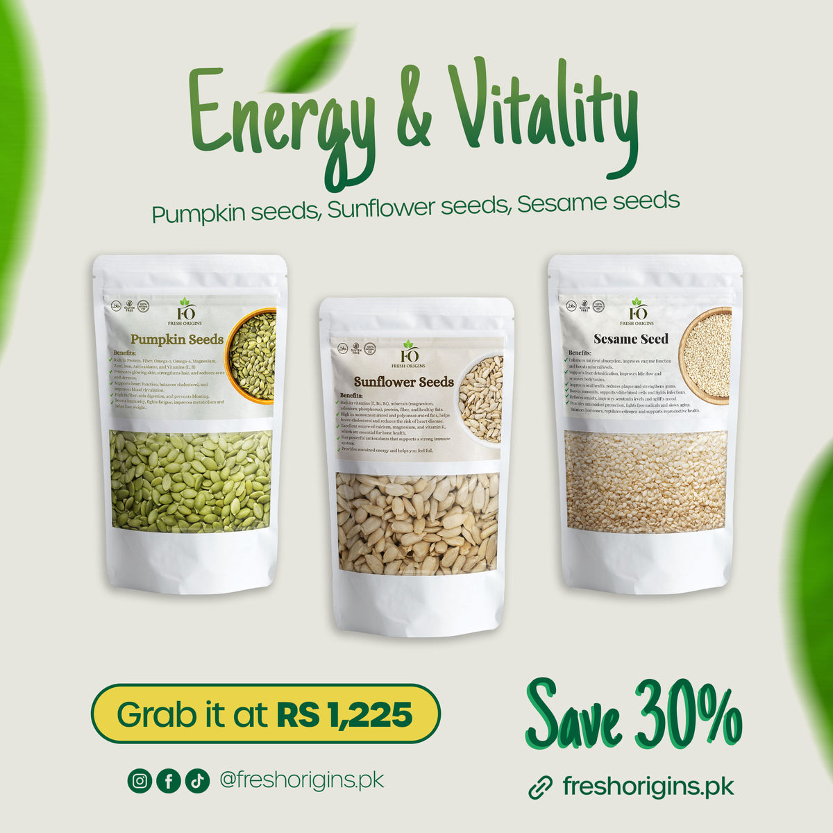 Energy & Vitality Seed Bundle – Natural Energy & Immune Support – Fresh ...